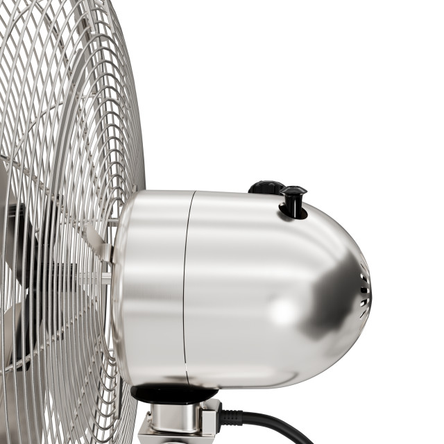 Hunter Classic Brushed Nickel 4-Blade Oscillating 3-speed Standing Fan ...