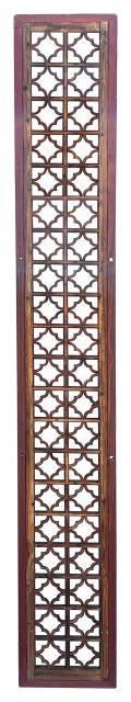 Chinese Vintage Geometric Star Pattern Tall Wood Floor Panel Screen ...