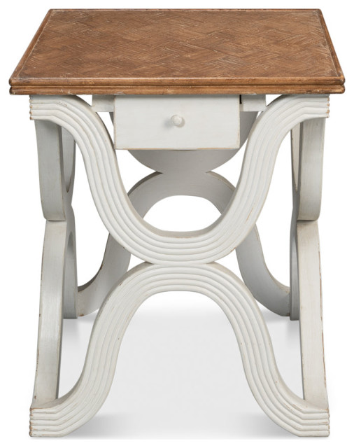 Wavy Side Table Antique White - Farmhouse - Side Tables And End Tables ...