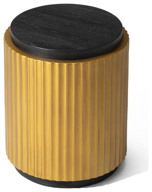 Modern Antique Gold MGO Fluted Side Table - Contemporary - Side Tables ...