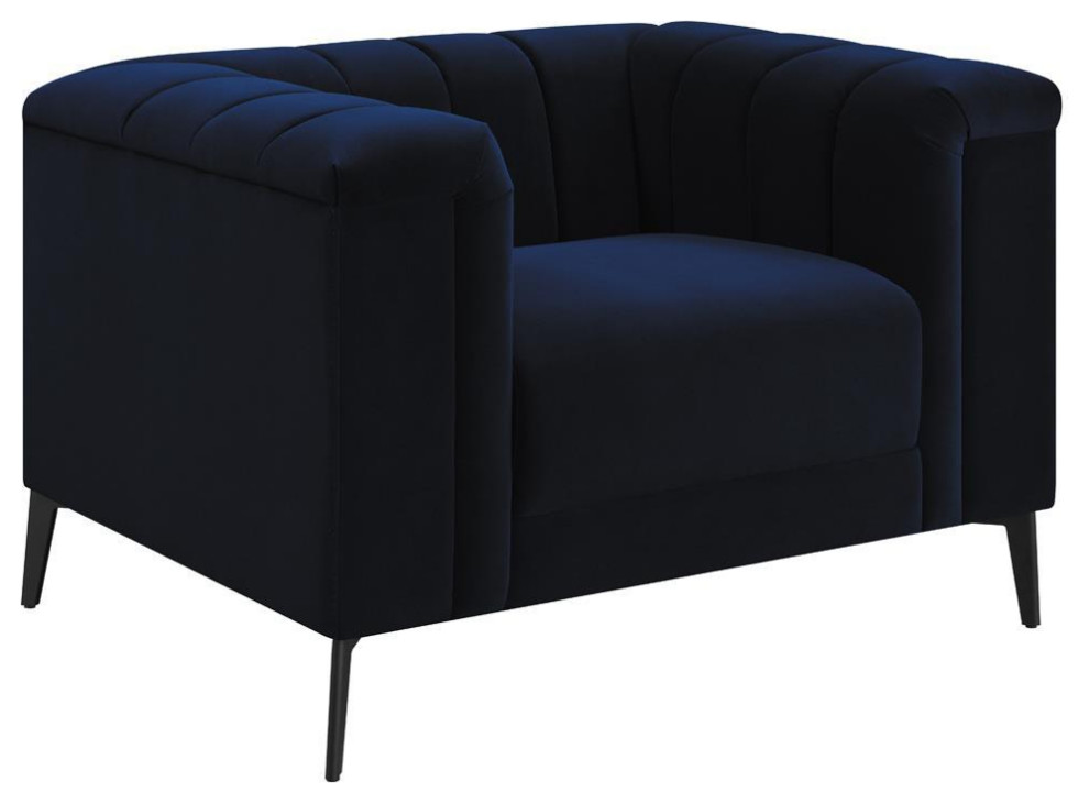 Chalet Tuxedo Arm Chair Blue - Midcentury - Armchairs And Accent Chairs ...