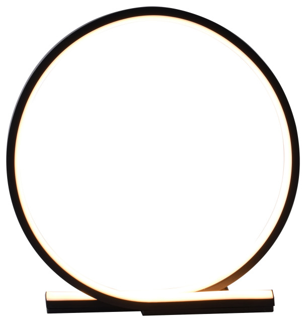 Matte Black Metal LED Table Lamp With White Acrylic Diffusers, D13.7 ...