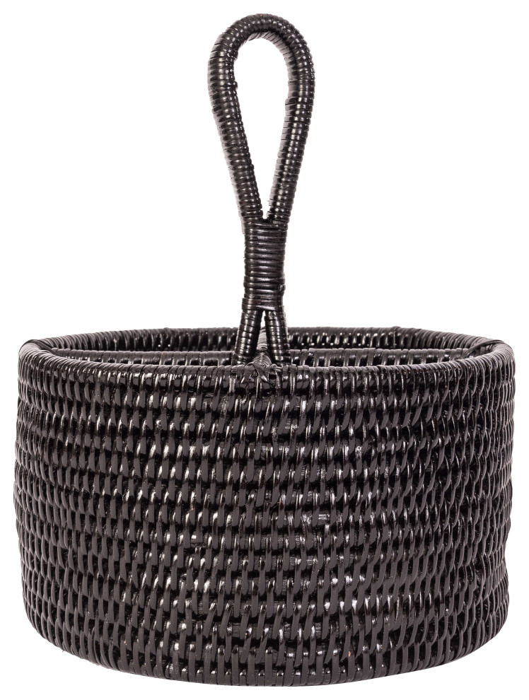 Artifacts Rattan Round 4-Section Caddy/Cutlery Holder - Tropical ...