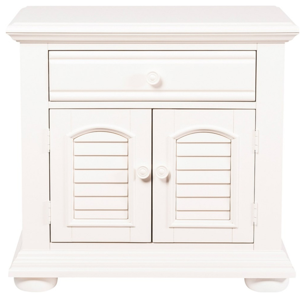 Summer House I White Night Stand - Transitional - Nightstands And ...