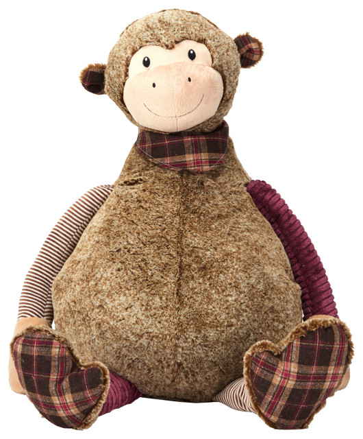 Nourison Home 23"x24" Plush lines Monkey Plush Animal Brown Plush ...