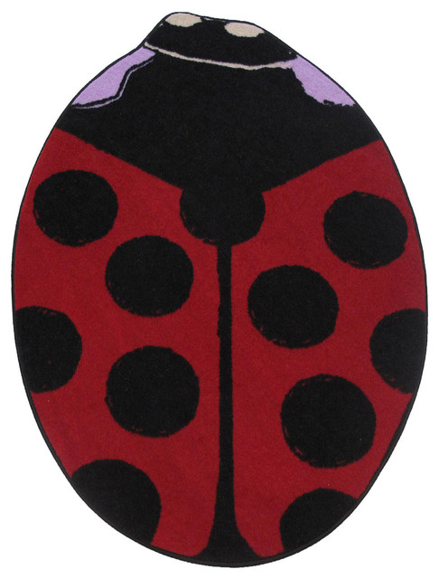 Fun Rugs Fun Time Shape Collection Red Lady Bug A Area Rug, 35"x39 ...