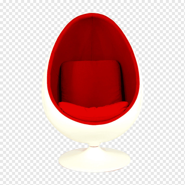 Oval Ball Chair-White Red - Midcentury - Armchairs And Accent Chairs ...