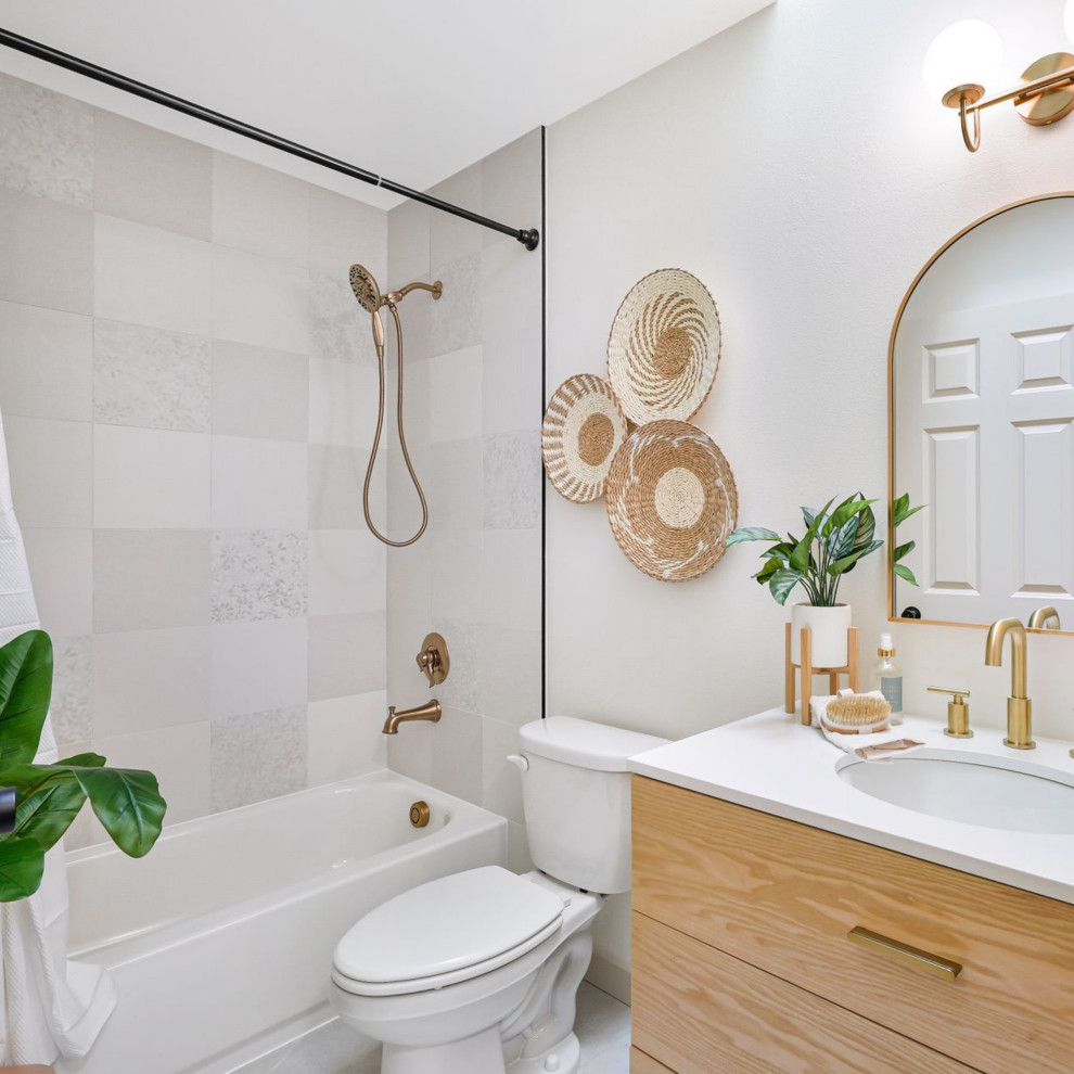 Chymia White Shower - Transitional - Bathroom - Phoenix - by Arizona ...