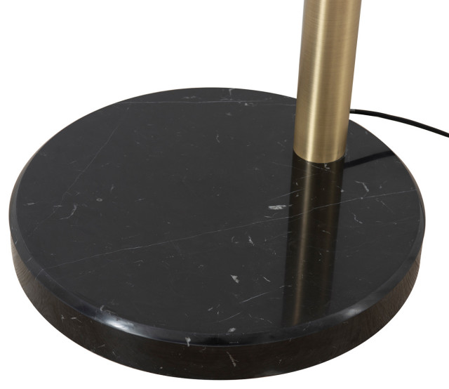 Rancho Mirage Light Arc Floor Lamp -Matte Black & Gold Leaf Shade ...