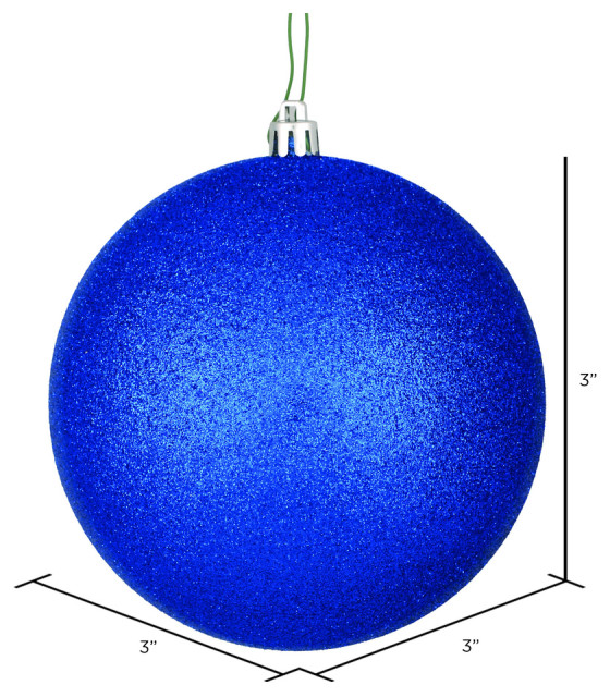 Vickerman N590831Dg 3" Midnight Blue Glitter Ball Ornament, 12 Per Bag ...