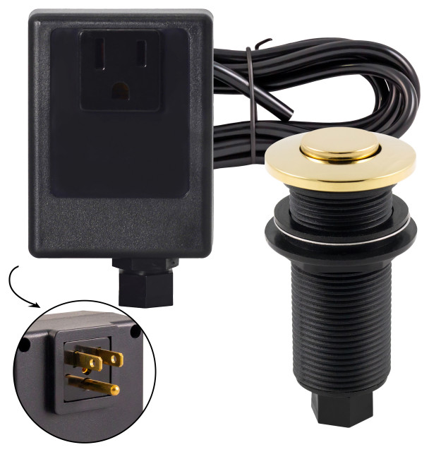Disposal Air Switch And Single Outlet Control Box In Polished Brass ...