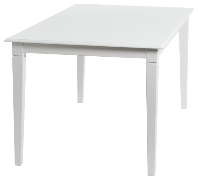 Pleasantville Rectangular Dining Table With Solid Wood Legs, White ...