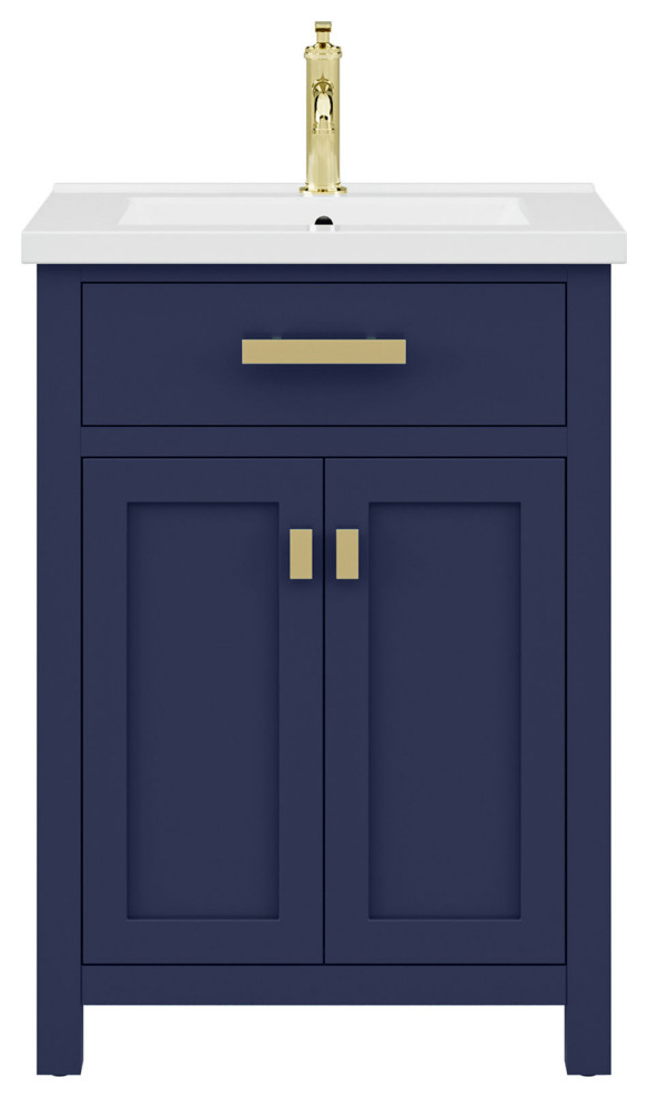 Myra 24" Integrated Ceramic Sink Top Vanity - Transitional - Bathroom ...