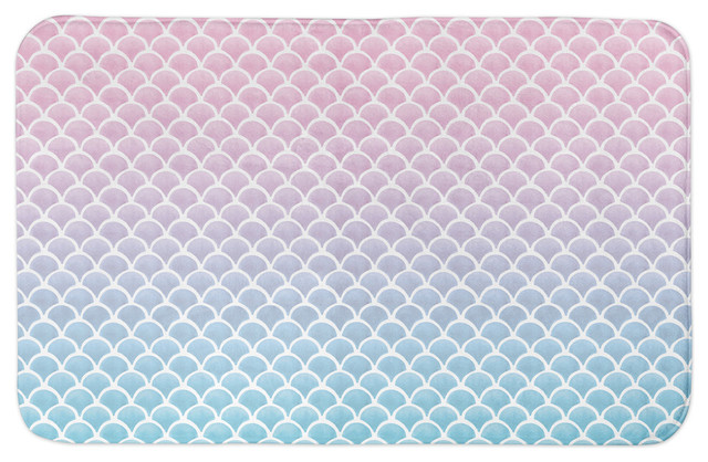 Mermaid Scales 24x17 Bath Mat, 24x1x17 - Beach Style - Bath Mats - by ...