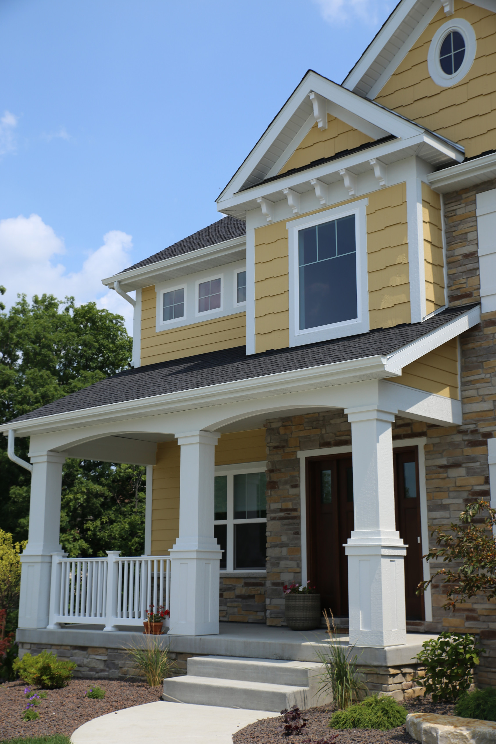 Yellow Craftsman House Exterior