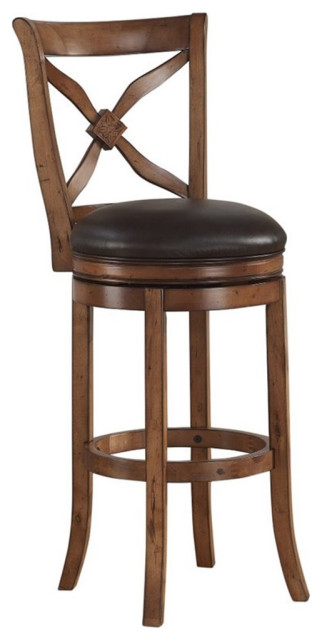 American Woodcrafters Provence 34-inch Swivel Light Oak Wood Tall Bar ...