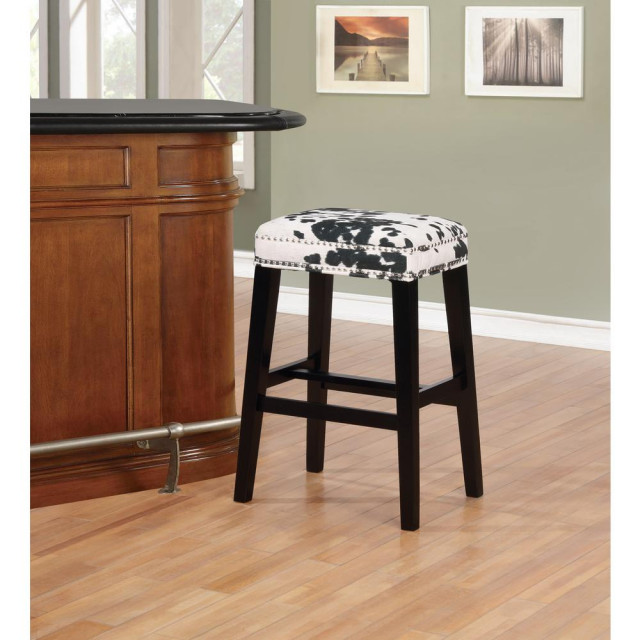 Walt Black Cow Print Bar Stool - Contemporary - Bar Stools And Counter ...