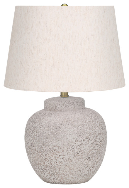 Lighting, 22"H, Table Lamp, Cream Concrete, Ivory/Cream Shade, Modern ...