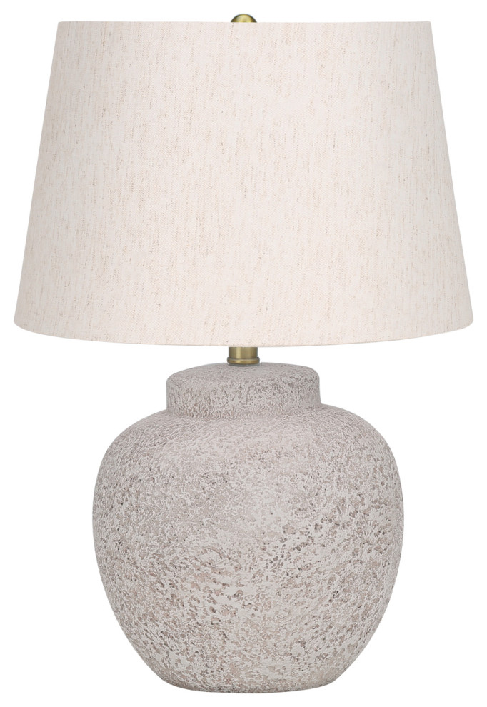 Lighting, 22"H, Table Lamp, Cream Concrete, Ivory/Cream Shade, Modern ...