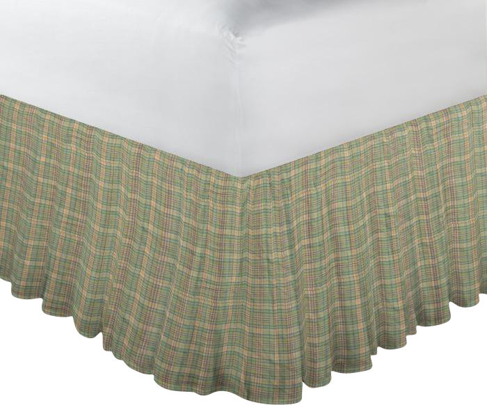 Green Yellow Plaid Fabric Dust Ruffle Twin - Farmhouse - Bedskirts - by ...