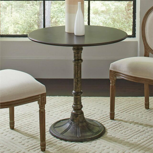 Round Bistro Table, Bronze Finish - Traditional - Indoor Pub And Bistro ...