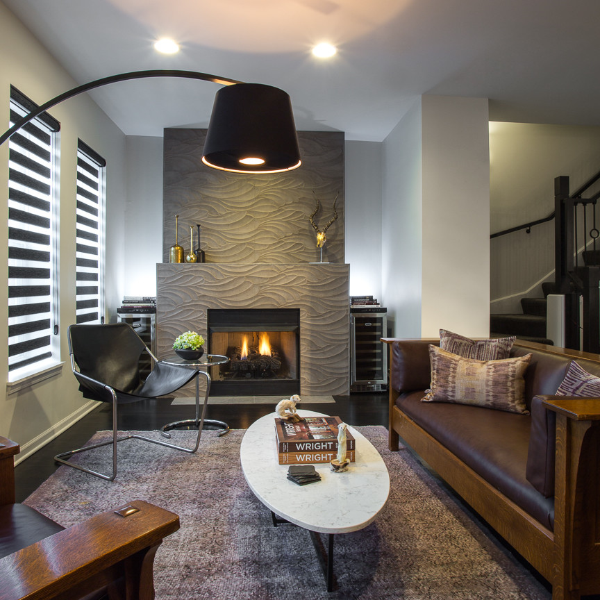 Cozy Living Room with Fireplace - Transitional - Living Room - Chicago ...