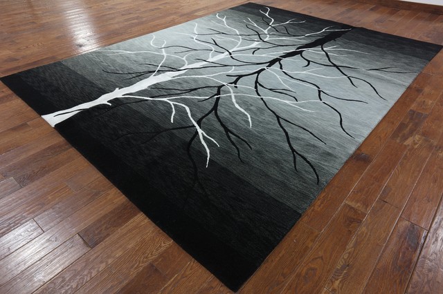 Tree of Life 9x12 Wool & Silk Rug, H8622 - Contemporary - Area Rugs ...