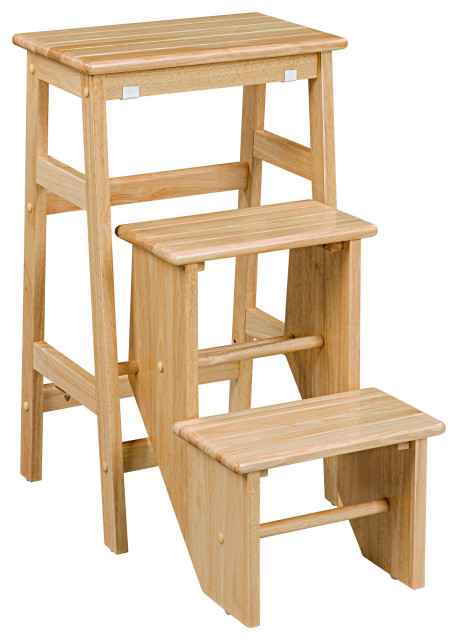 Niko Folding 3-Tier Step Stool, 29 Inch - Farmhouse - Ladders And Step ...