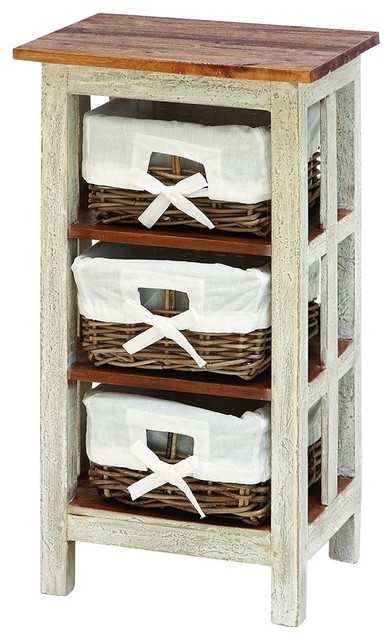 Farmhouse White Wood Storage Unit 38301, 15" x 12" x 29" - Farmhouse ...