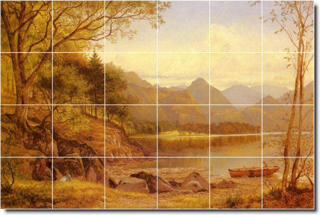 Benjamin Leader Landscapes Painting Ceramic Tile Mural #149, 36" Wide x ...