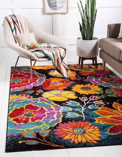 Country & Floral Arles Area Rug, 6' Round - Contemporary - Area Rugs ...