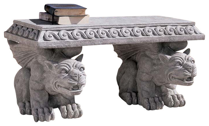 Blair Castle Gargoyle Bench - Traditional - Outdoor Benches - by ...