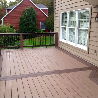 AZEK Deck with Timbertech Builderrail and Genovations Brownstone post ...