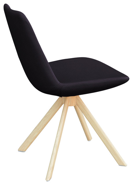 Eiffel Sword Dining Chair, Natural Veneer Steel Base, Black Ppm ...