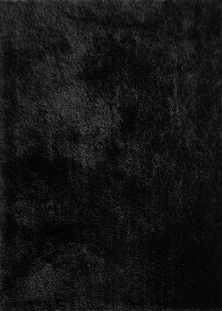 Black Authentic Solid Black Shaggy Hand-Tufted Area Rug, 8'x11 ...