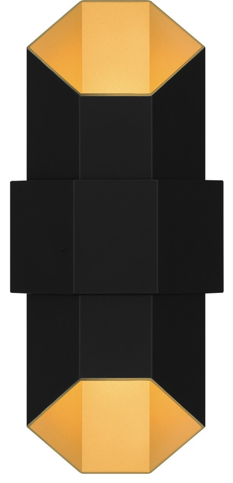 Chasm LED Outdoor Wall Mount in Matte Black Gold - Contemporary ...