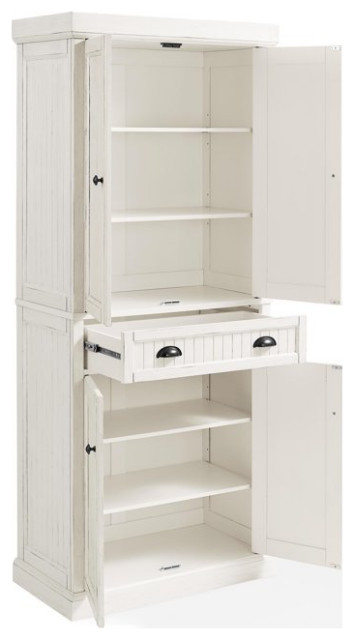 Tall Pantry Cabinet, Breadboard Paneled Doors & Storage Drawer ...