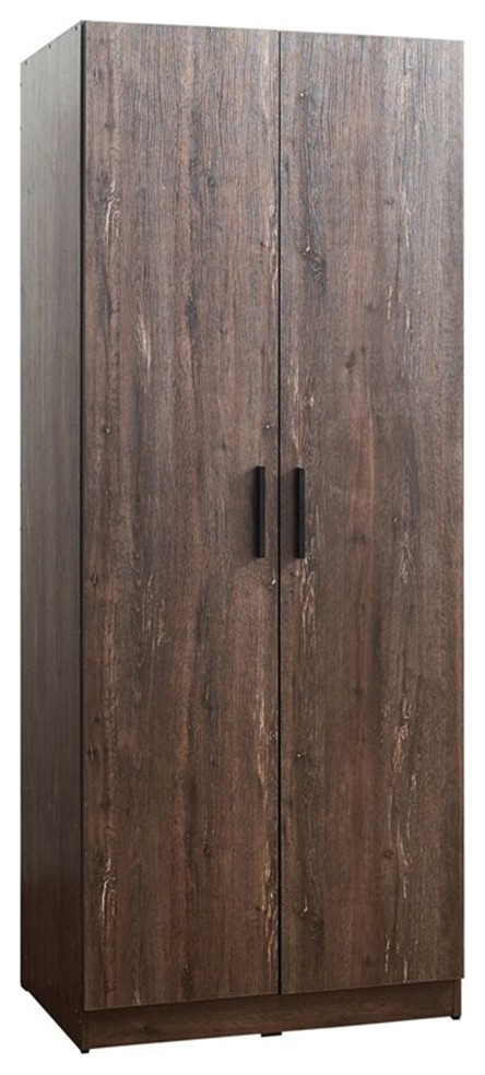 Benjaza 2-Door Transitional Solid Wood Closet Storage & Organization in ...