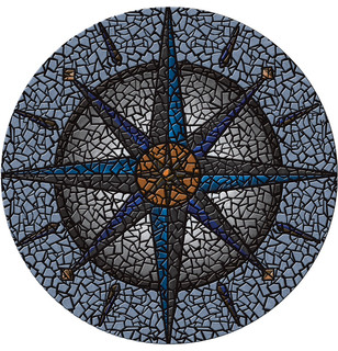 Drop-In Compass Vinyl Swimming Pool Mat - Beach Style - Accent Trim And ...