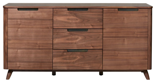Tahoe American Walnut 3 Section Sideboard - Midcentury - Buffets And ...