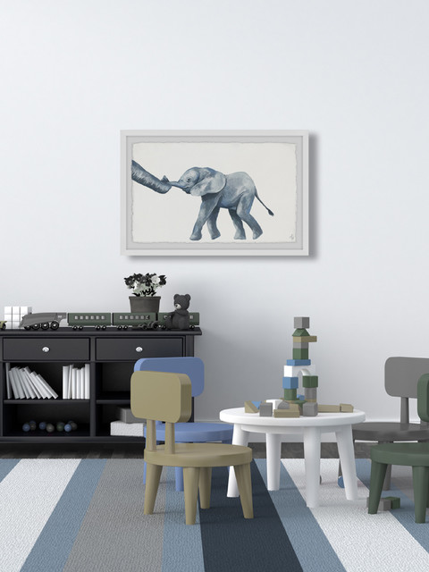 "Elephant Trunks" Framed Painting Print, 12"x8" - Tropical - Prints And ...
