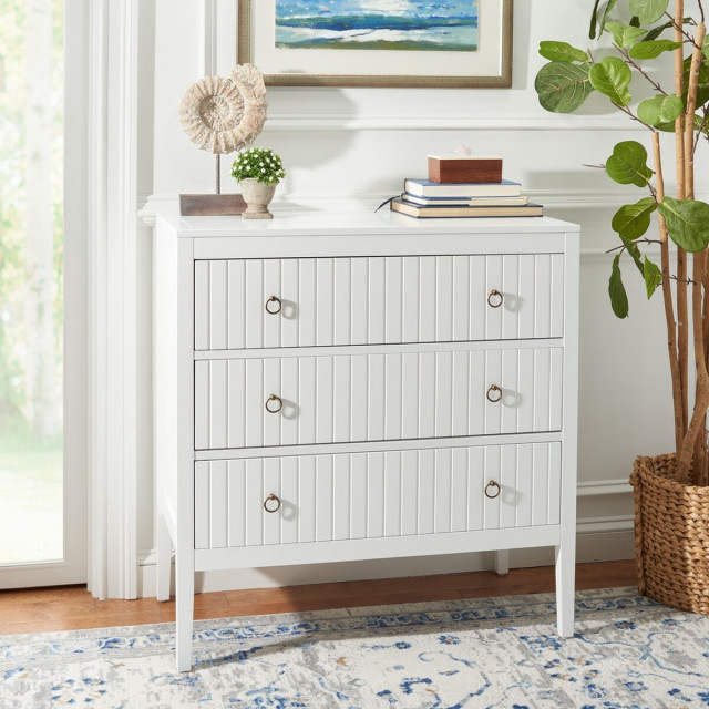 Safavieh Tegan 3 Drawer Chest, White, #N/A - Transitional - Accent ...
