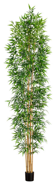 Artificial Bamboo Tree With Real Bamboo Trunks, 12ft - Tropical ...