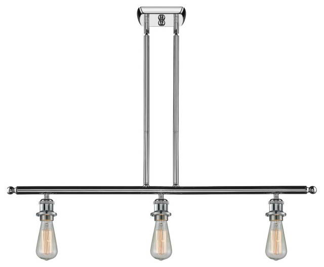 Ballston Bare Bulb 3 Light Island Light in Polished Chrome - Industrial ...