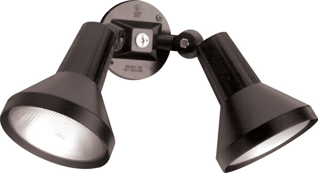 2 Light 15" PAR38 Floodlight in Black - Transitional - Outdoor Flood ...