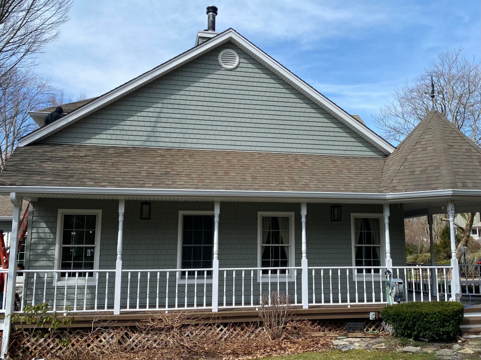 Fort Salonga Siding - Seagrass Shakes & Terra Rosa | Alpha Windows & Siding - Exterior - New ...