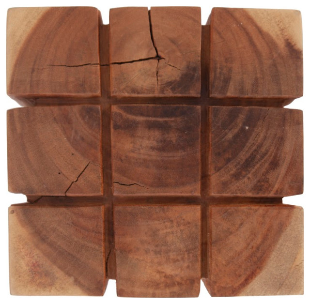 Cubed Stool, Natural, 12x12x18"h - Rustic - Accent And Garden Stools ...