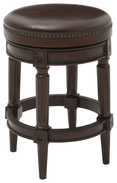 26in. Wood Backless Counter-Height Swivel Barstool - Contemporary - Bar ...