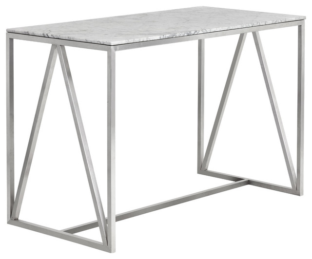 Abel Counter Table, Ss, White Marble - Contemporary - Indoor Pub And ...