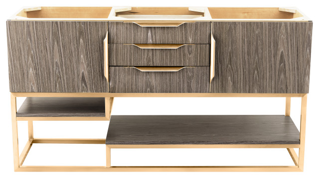 Columbia 59" Double Vanity, Ash Gray - Transitional - Bathroom Vanities ...